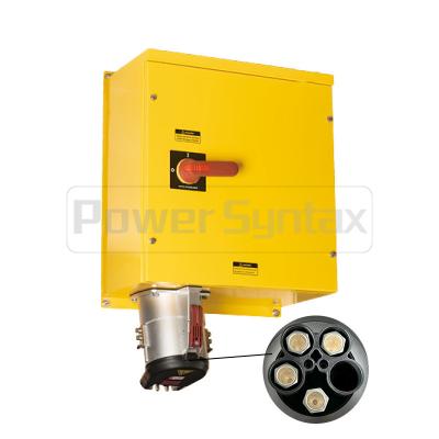 China PowerSyntax 4P 630 Amp 400V IP67 Heavy Duty High Current Interlocked & Switched Wall Mounted Receptacle DUO Part No. 75147 for sale