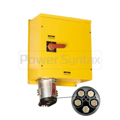 China PowerSyntax 5P 630 Amp 400V IP67 Heavy Duty High Current Interlocked & Switched Wall Mounted Receptacle DUO Part No. 75148 for sale