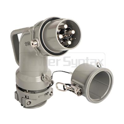 China PowerSyntax Shore Power High Current Industrial Male Plug Angled Type 4P 250A 400V IP67 Part No. MB250A-AP-B for sale