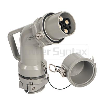 China PowerSyntax Shore Power High Current Industrial Female Plug Angled Type 4P 250A 400V IP67 Part No. MB250A-BS-B for sale