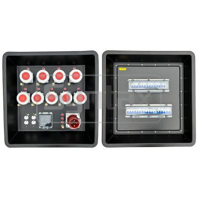 China Syntax MD3 4P 63A Three Phase Portable Distribution Boards HDPE IP67 With Breakers for Event Power 630x430x680mm for sale