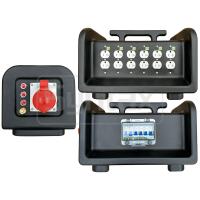 China Syntax MS7 Three Phase 32A HDPE Portable Distribution Box IP67 With 6 Nos Nema Dual Sockets With Earthing Stud 395x260x275mm for sale