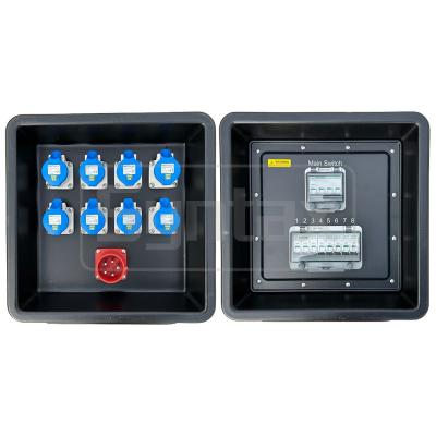China Syntax MD1 Three Phase 32AMP HDPE Portable Distribution Board IP67 For Stage Electrical Power Supply 430x380x460mm for sale