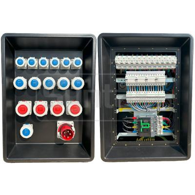 China Syntax MD4 Three Phase 125A IP67 Waterproof HDPE Power Distro With Schneider Breakers And PowerSyntax Industrial Plugs and Sockets 630x430x900mm for sale