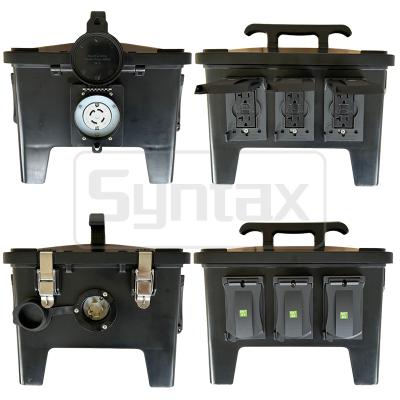 China Syntax MP24 Waterproof Portable Power Distribution Unit 30A Single Phase 2-Pole 4 Wire UL/ETL Listed Receptacles for sale