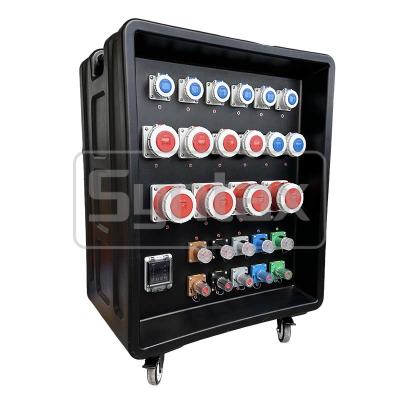 China Syntax MD5 Three Phase 500AMP IP67 Waterproof HDPE Power Distribution Box With Schneider Breakers And PowerSyntax Industrial Plugs and Sockets 880x560x1080mm for sale