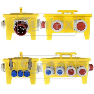 China Syntax MP36 Portable Power Distribution Boxes IP67 Waterproof 125A/5P Inlet Three Phase Electric Power Distro 47.8*34*33CM for sale