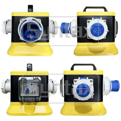 China Syntax MZ6 IP67 Waterproof Industrial Portable Distribution Box 32A/3P Single Phase 230v Outdoors Yellow & Black Box 20*20*21.5CM for sale