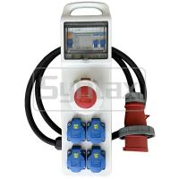China Syntax CT3 32AMP 8 Outlet Power Splitter Cord IP44 Waterproof With 8 Schuko Sockets 490*142*95mm for sale