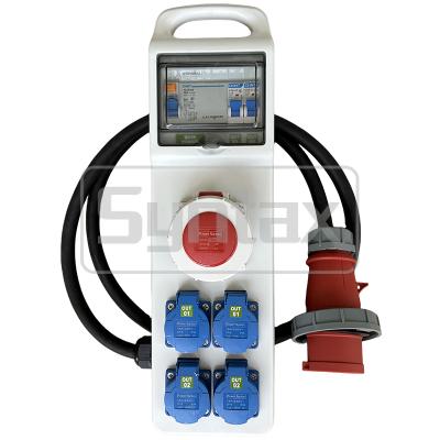 China Syntax CT3 32AMP 8 Outlet Power Splitter Cord IP44 Waterproof With 8 Schuko Sockets 490*142*95mm for sale