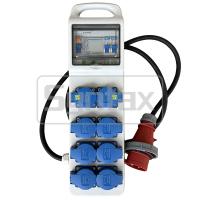 China Syntax CT3 16AMP Three Phase Socket Power Splitter Lead IP44 Waterproof With 8 Schuko Sockets 490*142*95mm for sale