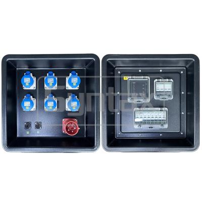 China Syntax MD1 Three Phase 5P 32AMP HDPE Portable Distribution Box IP67 Waterproof for Temporary Power for sale
