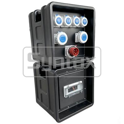 China Syntax MD1 Three Phase 32AMP/5P HDPE Portable Distribution Box IP67 Waterproof for Industrial and Event Use for sale
