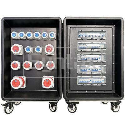 China Syntax MD4 Three Phase 250AMP IP67 Waterproof HDPE Mobile Distribution Power Panel On Wheels With Differential Protected 630x430x900mm for sale
