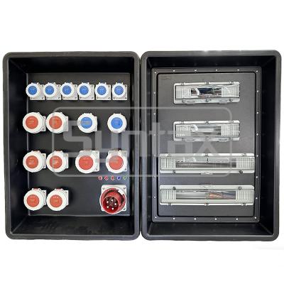 China Syntax MD4 Three Phase 125AMP IP67 Waterproof HDPE Portable Power Distribution Panel Board For FIFA Sporting Events In Qatar 630x430x900mm for sale