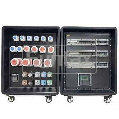 China Syntax MD5 IP67 Waterproof 500A Three Phase HDPE Portable Power Distribution Box on Wheels with Powerlocks 500A for FIFA Sporting Events In Qatar for sale
