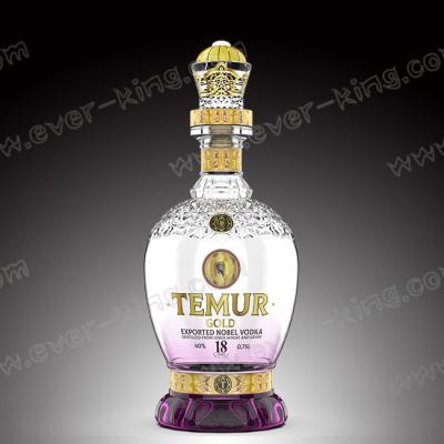 China 1300g Vodka Glass Personalised , 750ml Glass Spirit Bottles for sale
