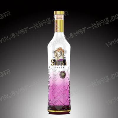 China Crystal White Flint Custom Glass Bottle 500 ML for Luxury Liquor and Spirit for sale