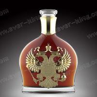 China Metal Label Screen Printing 1.5L Rum Glass Bottle for sale