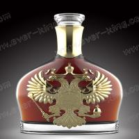 China Metal Label Screen Printing 1.5L Rum Glass Bottle for sale