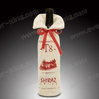 China SGS Drawstring Cotton Cloth Wine Gift Bags For Liquor for sale