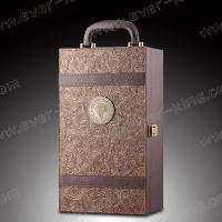 China SGS Handmade Leather Glass Bottle Box For Luxury Liquors for sale