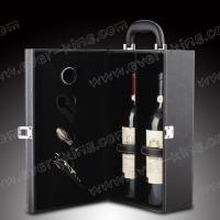 China SGS Handmade Leather Glass Bottle Box For Luxury Liquors for sale
