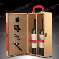 China Leather Cardboard Wine Bottle Packaging Boxes , Frosting Bottle Gift Packaging for sale