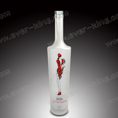 China Plastic Cap 750ml Empty Liquor Bottles , Sgs Clear Glass Liquor Bottles for sale