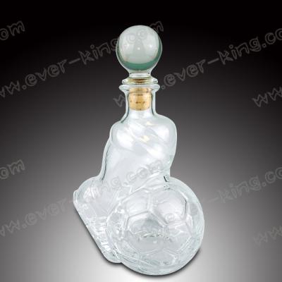 China Screen Printing Clear Spirit Custom Glass Bottles for sale