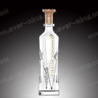 China Aluminium Label Transparent 500ml Custom Glass Bottles for sale