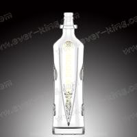 China Aluminium Label Transparent 500ml Custom Glass Bottles for sale