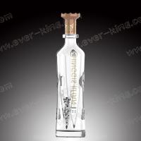 China Aluminium Label Transparent 500ml Custom Glass Bottles for sale