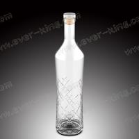 China Round Shaped 750 ML White Flint Glass Liquor Bottles for sale