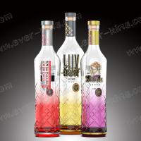 China Round Shaped 750 ML White Flint Glass Liquor Bottles for sale