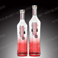 China Round Shaped 750 ML White Flint Glass Liquor Bottles for sale
