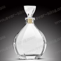 China SGS Cork Sealing White Glass 750 Ml Whiskey Bottle for sale