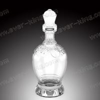 China Heavy Base Luxury 1500g 1 Liter Glass Liquor Bottles for sale