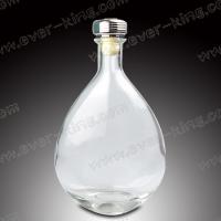 China Oval Shape Clear 750ml Spirits Whiskey Glass Bottle for sale