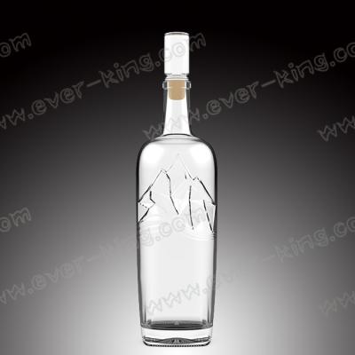 China Crystal White Flint Custom Glass Bottle 750 ML for Luxury Liquor and Spirit for sale