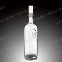 China Crystal White Flint Custom Glass Bottle 750 ML for Luxury Liquor and Spirit for sale