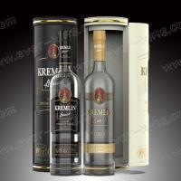 China Round Crystal White 750ML Flint Vodka Glass Bottle for sale