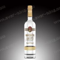 China Round Crystal White 750ML Flint Vodka Glass Bottle for sale