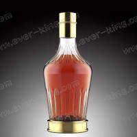 China Heat Resistant Clear 750ML Rum Glass Bottle With Metal Cap for sale