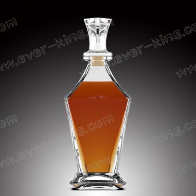 China Crystal White Flint 750ML Tower Shaped Tequila Glass Bottle for sale