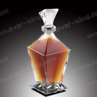 China Crystal White Flint 750ML Tower Shaped Tequila Glass Bottle for sale
