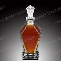 China Crystal White Flint 750ML Tower Shaped Tequila Glass Bottle for sale