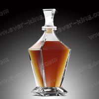 China Crystal White Flint 750ML Tower Shaped Tequila Glass Bottle for sale