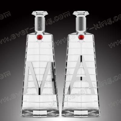 China 750ml Double Tower Shaped Liquor Glass Bottles for sale