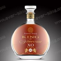 China Crystal White Flint Glass Brandy Bottle 700ml With Glass Cap for sale